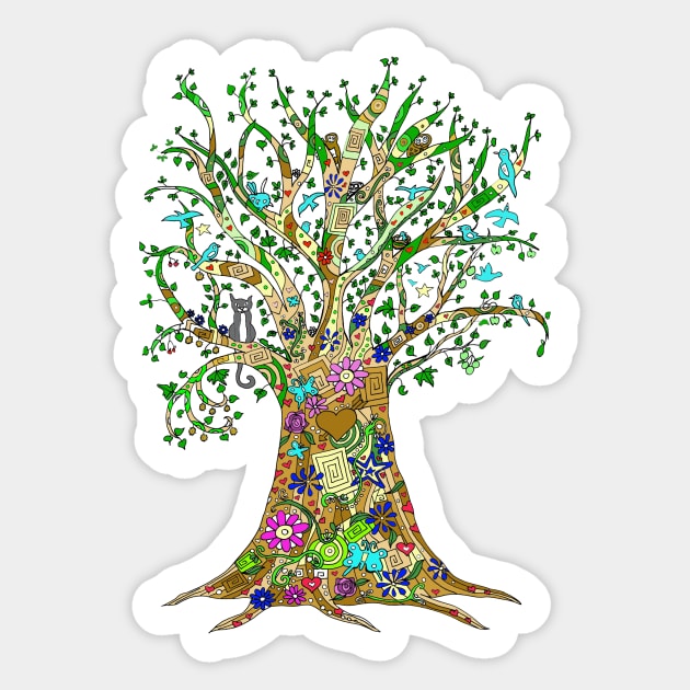 Colourful Friendship Tree - Tree - Sticker | TeePublic