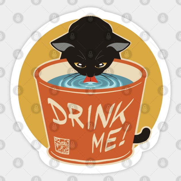 Drink water well - Cat - Sticker | TeePublic
