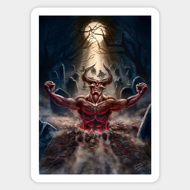 Satan Rising - Devil - Sticker | TeePublic