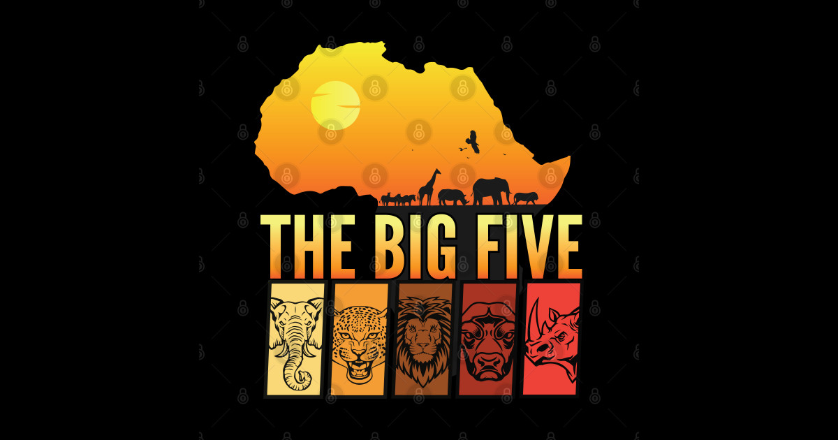The big five African - The Big Five - Sticker | TeePublic