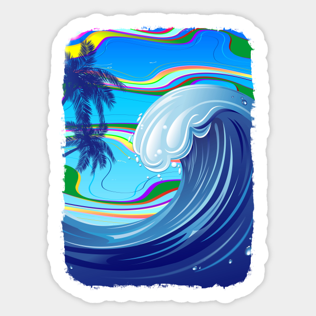 Tsunami big ocean wave - Tsunami - Sticker | TeePublic