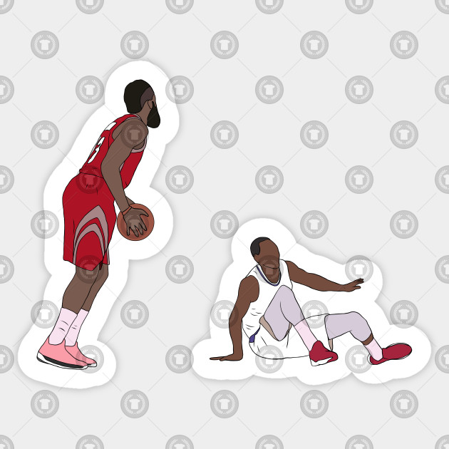 James Harden Crossover On Wesley Johnson - James Harden - Sticker ...