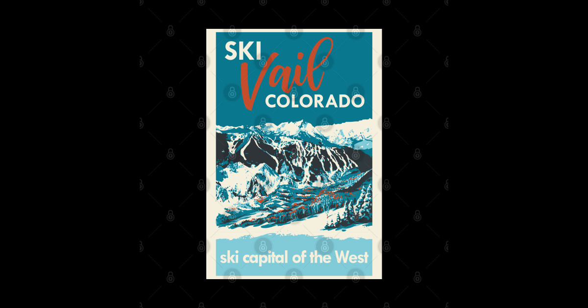 Ski Vail Colorado, vintage poster - Vail - Sticker | TeePublic
