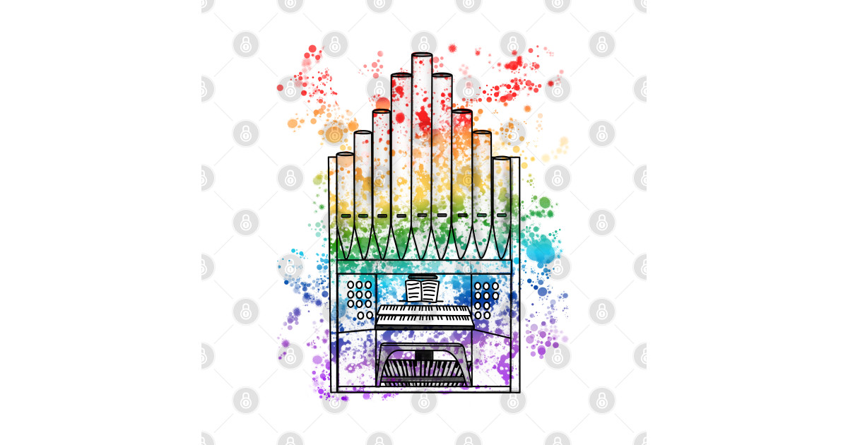 Church Organ Rainbow Colours Organist Musician - Church Organist - T ...