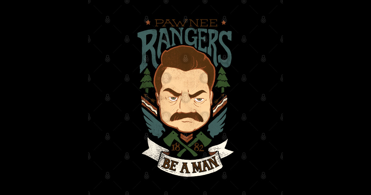 Pawnee Rangers - Ron Swanson - Sticker | TeePublic