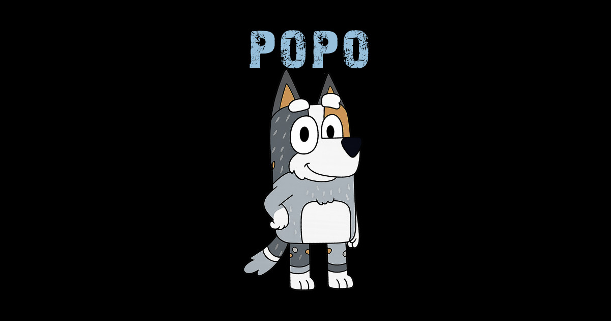 Cute Bluey Popo Vintage Cartoon - Bluey - Sticker | TeePublic