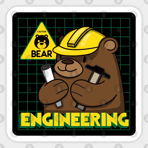 STEM Engineering Bear - Engineering - Sticker | TeePublic