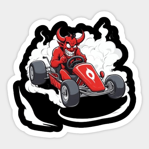 Screamin Demon Go-Kart - Demon - Sticker | TeePublic