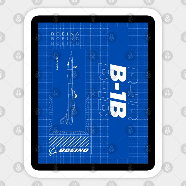 Flight Design: B-1B (Blue) - Aircraft - Sticker | TeePublic