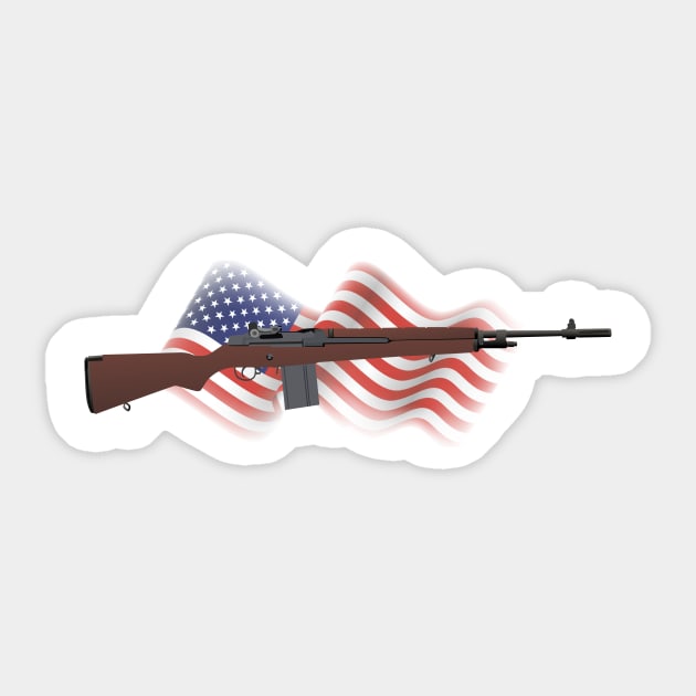 Patriotic M14 Rifle - M14 - Sticker | TeePublic