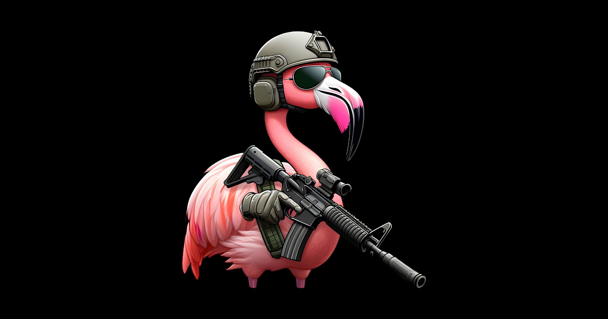 Tactical Flamingo - Flamingo - Sticker | TeePublic