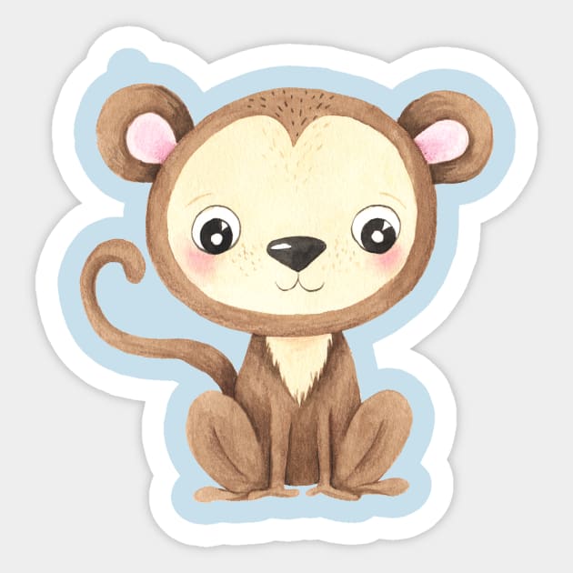 Cute Baby Monkey - Cute Monkey - Sticker | TeePublic