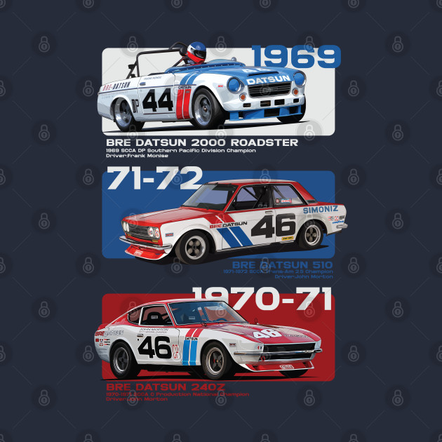 BRE DATSUN champions racing car - Datsun - T-Shirt | TeePublic