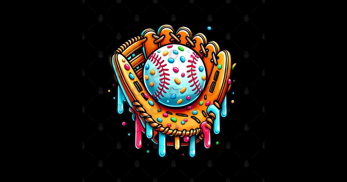 Ice Cream Drip Baseball Stuff Baseball Drip For Boys Graphic - Baseball ...