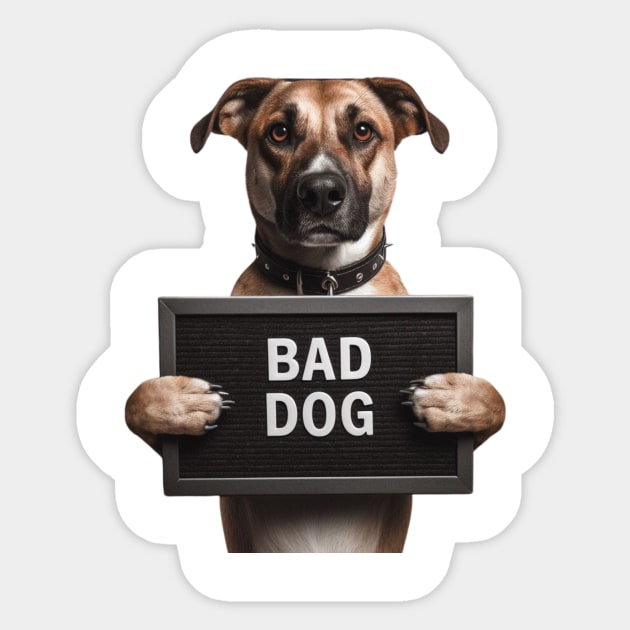 Photo Jail Mugshot of Bad Dog - Bad - Sticker | TeePublic