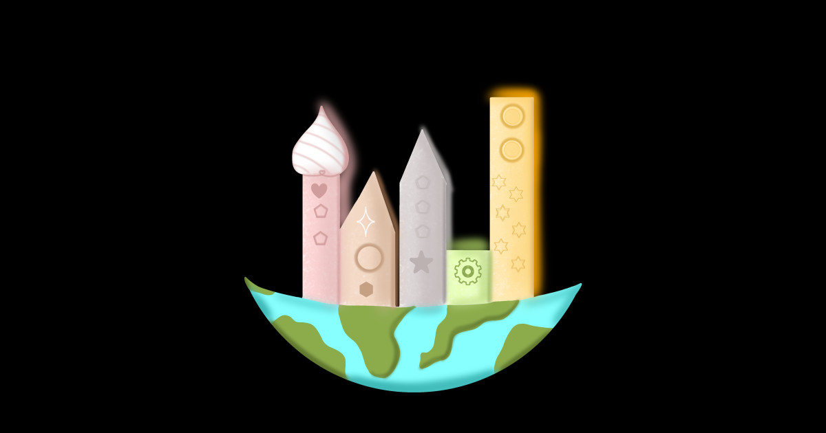 Lovely city on earth - Cityscape - Sticker | TeePublic