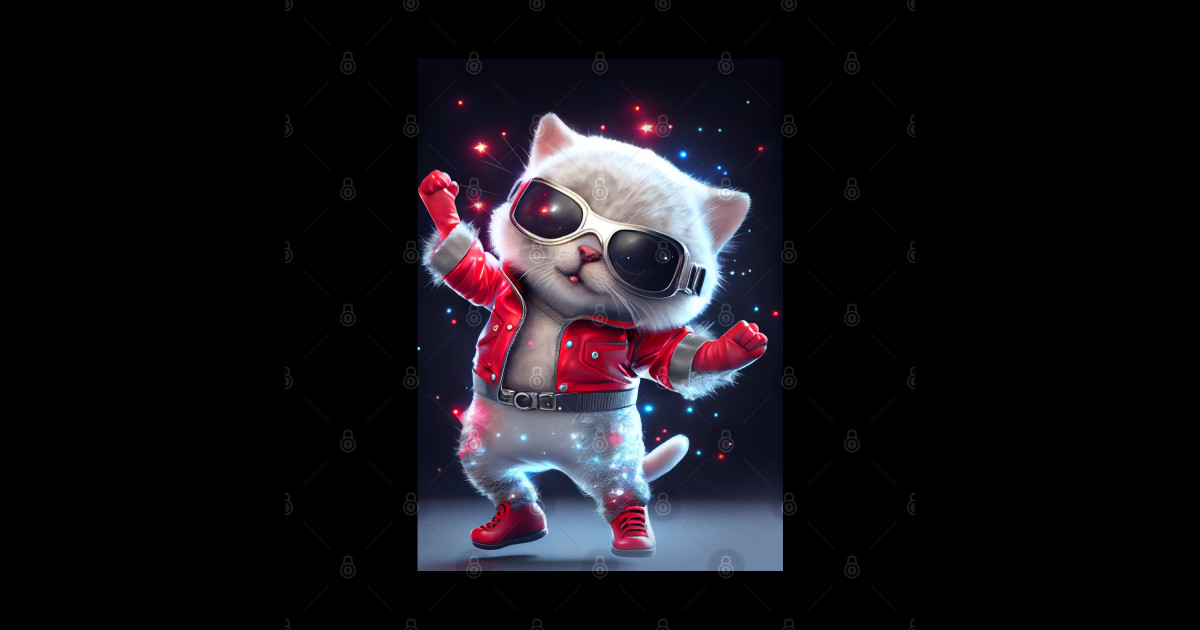 Cute Cosmic Cat - Anime Art design - Cute Cat - Sticker | TeePublic