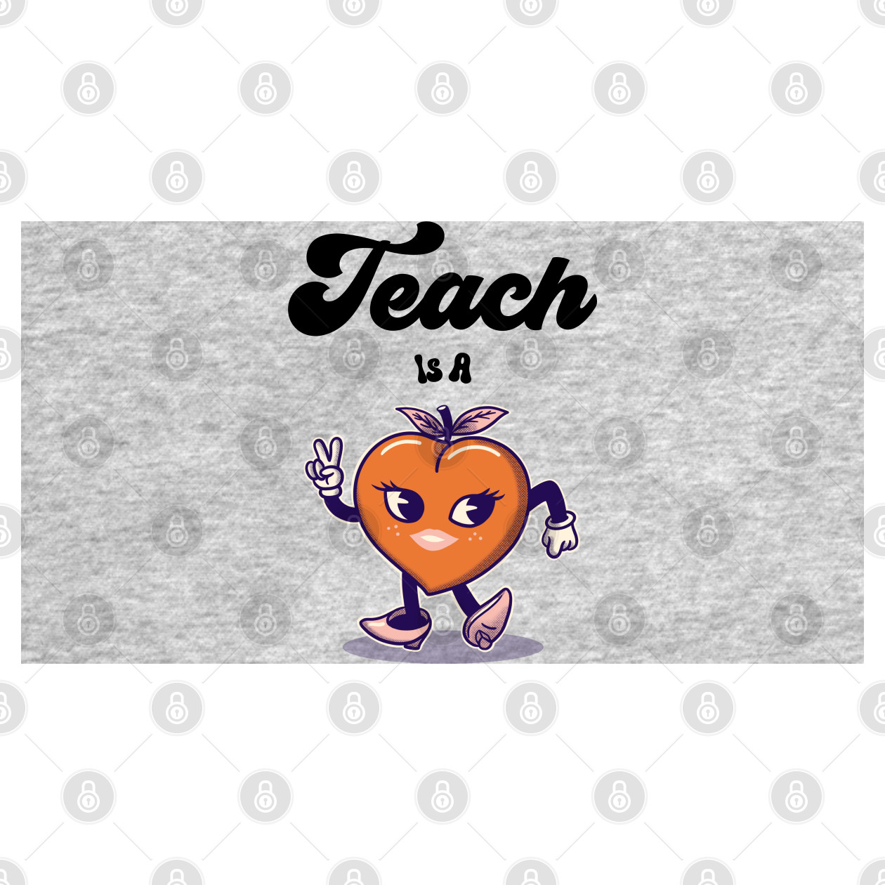 “Teach is a Peach” Dancing Peach Waving A Peace Sign - Teachers Gifts ...