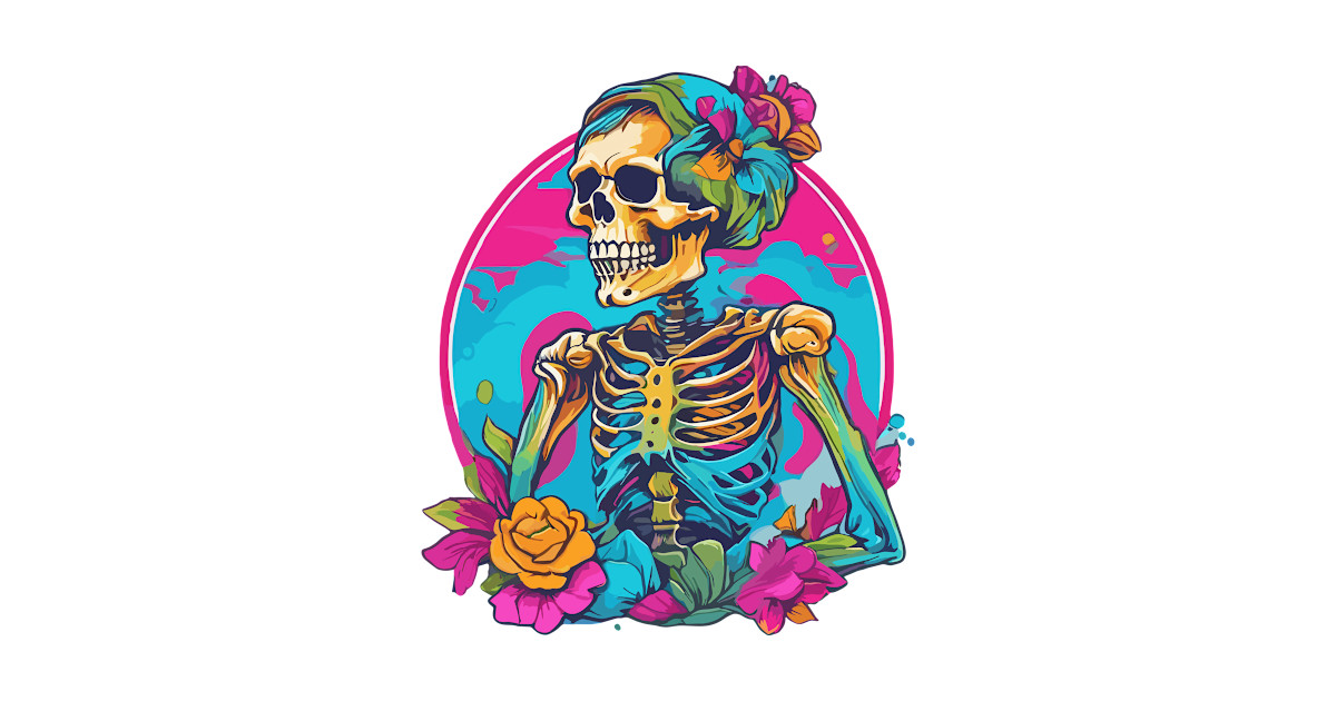 Colorful preppy skeleton style - Skeleton - T-Shirt | TeePublic