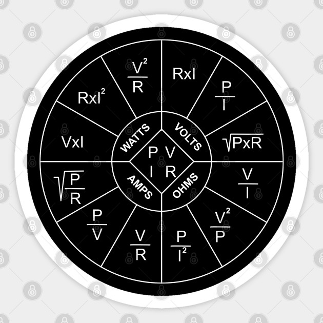 Ohm's Law Chart - Ohms Law Chart - Sticker | TeePublic