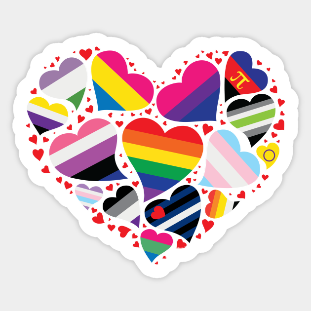LGBT Pride Heart - Lgbt Pride Heart - Sticker | TeePublic