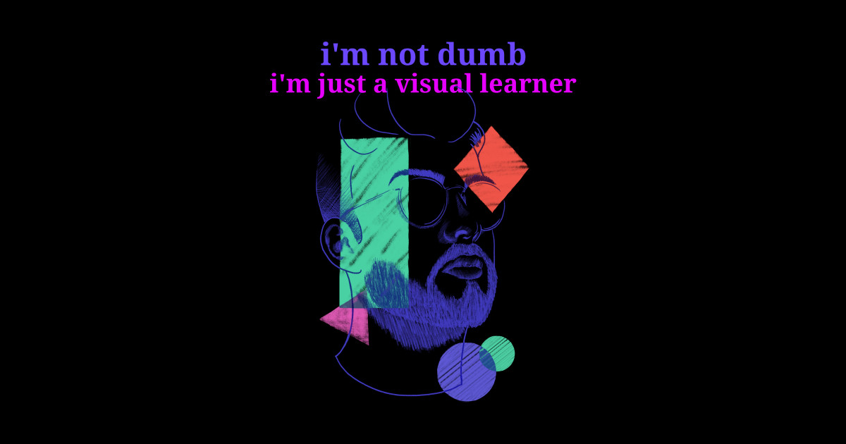 I'm not dumb, I'm just a visual learner - College Humor - Sticker ...