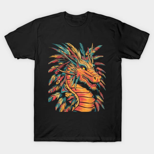 Golden native American dragon - Native American Dragon - T-Shirt ...