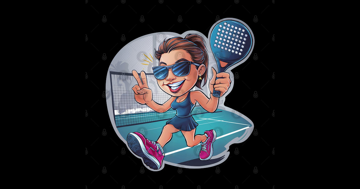 Padel tennis illustration - Padel Design - Sticker | TeePublic