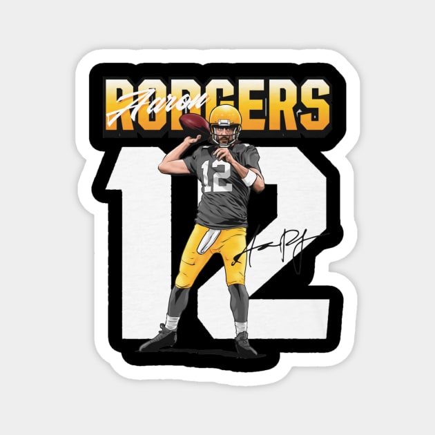 aaron rodgers name number - Football Player - Magnet | TeePublic