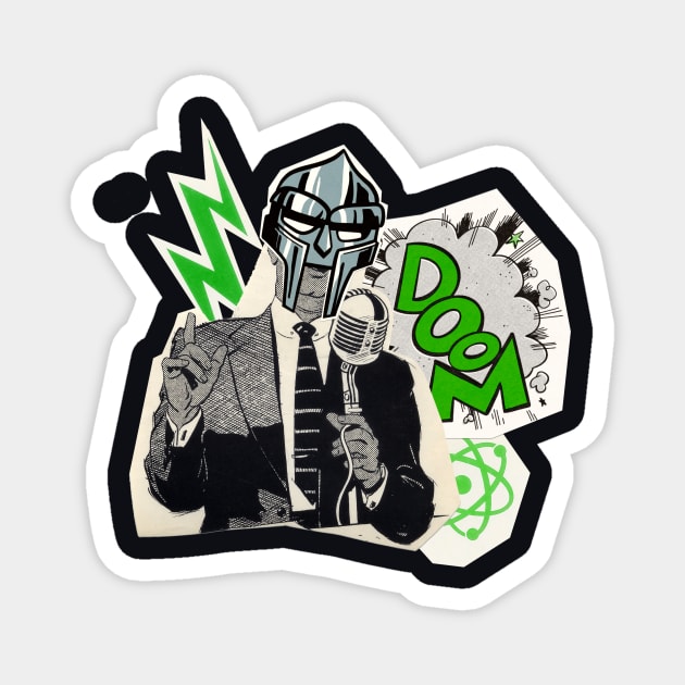MF Doom - Retro Collage - Mf Doom - Magnet | TeePublic
