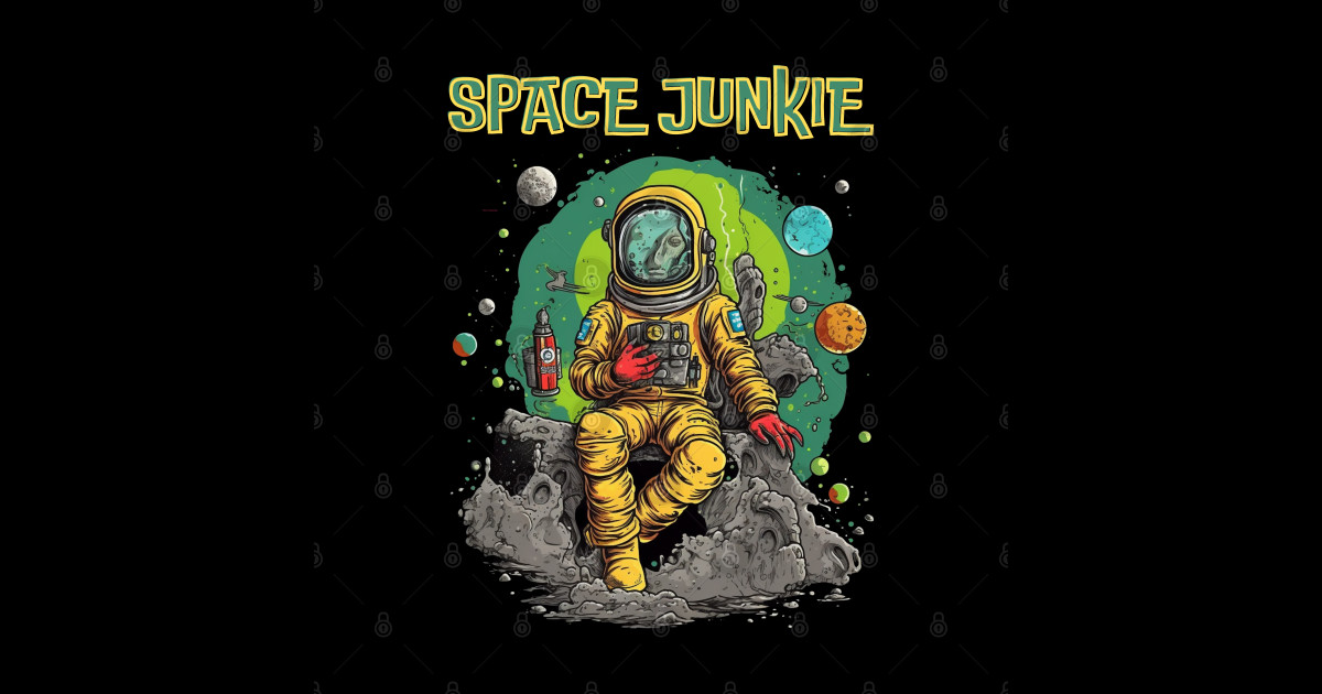 Space Junkies Lonely Astronaut - Space Junkie - Sticker | TeePublic