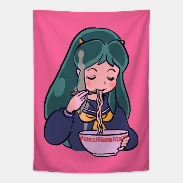 I draw invader lum eating ramen / urusei yatsura alien oni girl - Anime ...