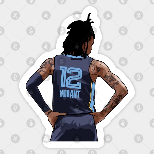 Ja Morant Vector Back - Ja Morant - Sticker | TeePublic