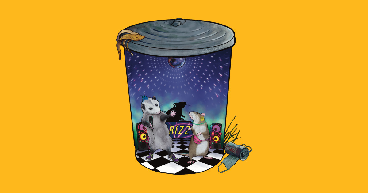 Trash Can Disco Party With Opossum and Rat! - Party Animals - T-Shirt ...