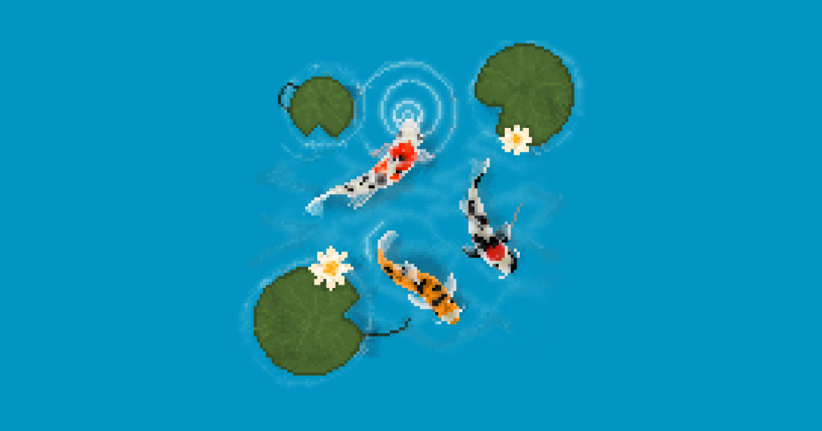 Pixel Koi Fish - Pixelart - T-Shirt | TeePublic