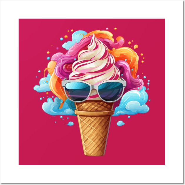 Cool Ice Cream Cone - Ice Cream Cone - Posters and Art Prints | TeePublic