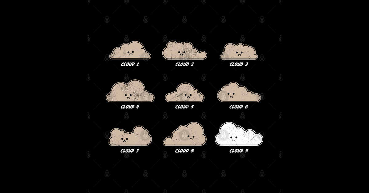 Cloud 9 — Smiling Cloud Cartoon - Cloud 9 - Sticker | TeePublic