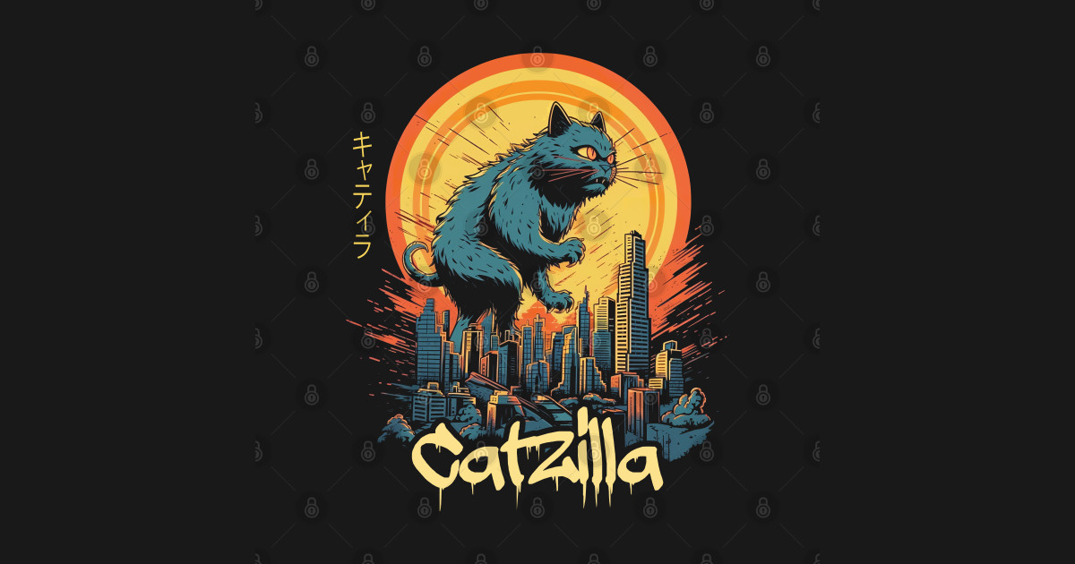 Kaiju Cat Monster - Catzilla - Catzilla - T-Shirt | TeePublic