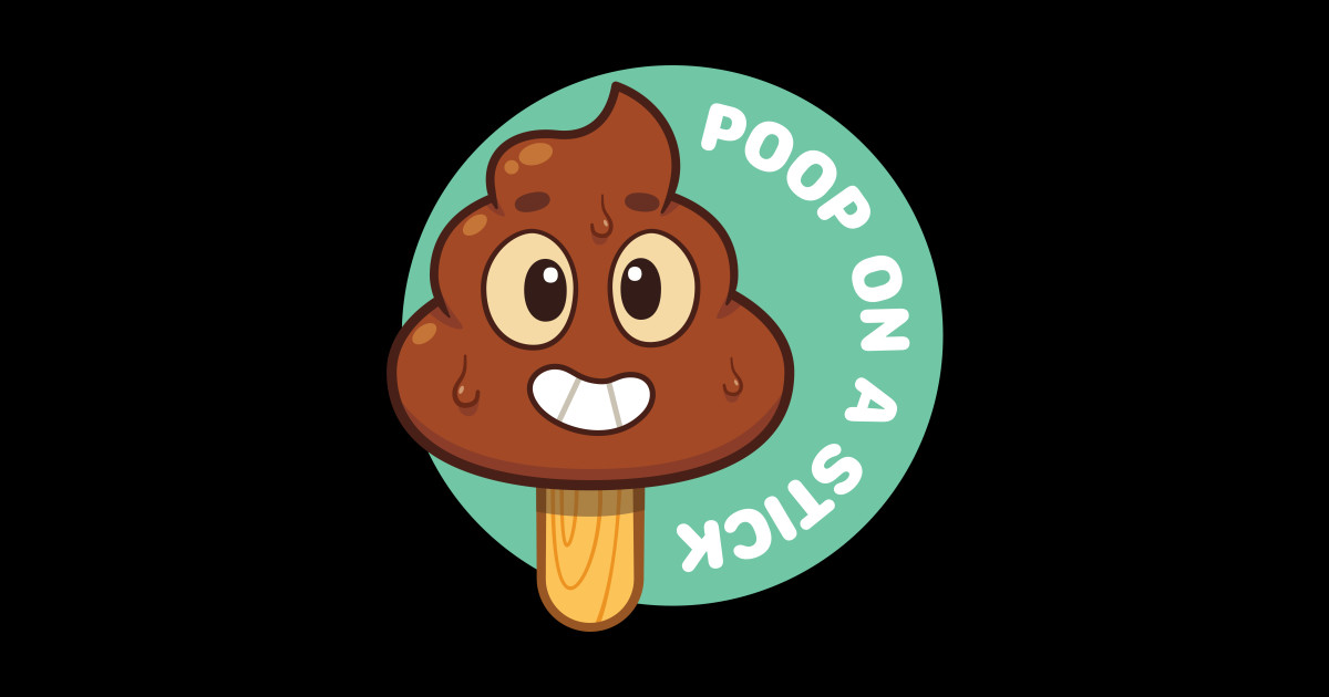 Poop on Stick Circle - Poop Emoji - Sticker | TeePublic