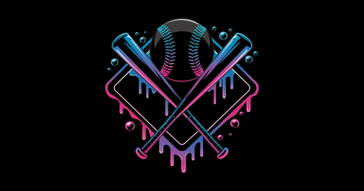 Baseball Dripping Drip Youth Boys - Baseball - Sticker | TeePublic