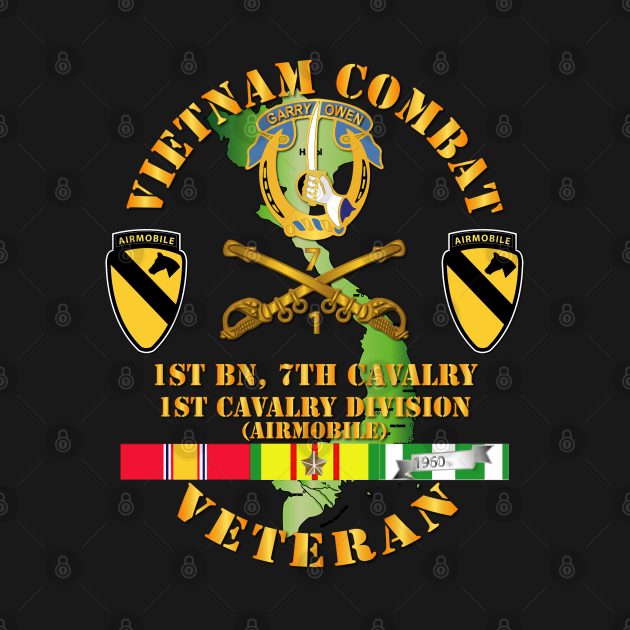 Vietnam Combat Cavalry Veteran w 1st Bn 7th Cav DUI - 1st Cav Div - 1st ...