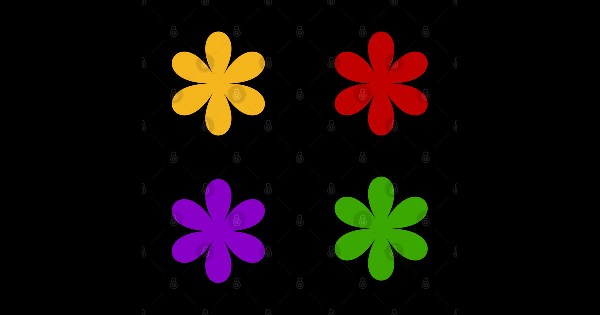 Different color flower shape - Colorful Flowers - Sticker | TeePublic