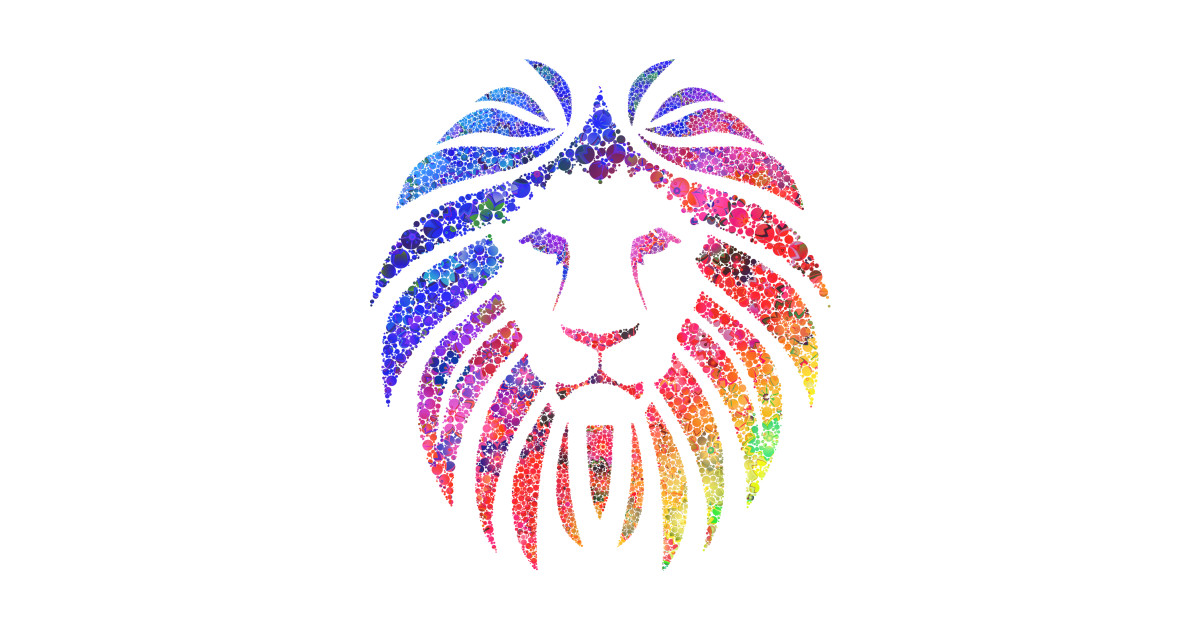 Rainbow Lion Pride White Small Logo - Pride - T-Shirt | TeePublic