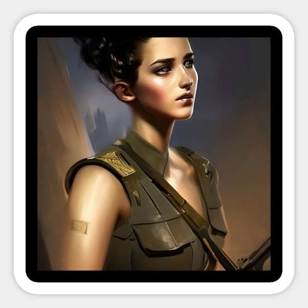 Female War Soldier - Female Warrior - Sticker | TeePublic