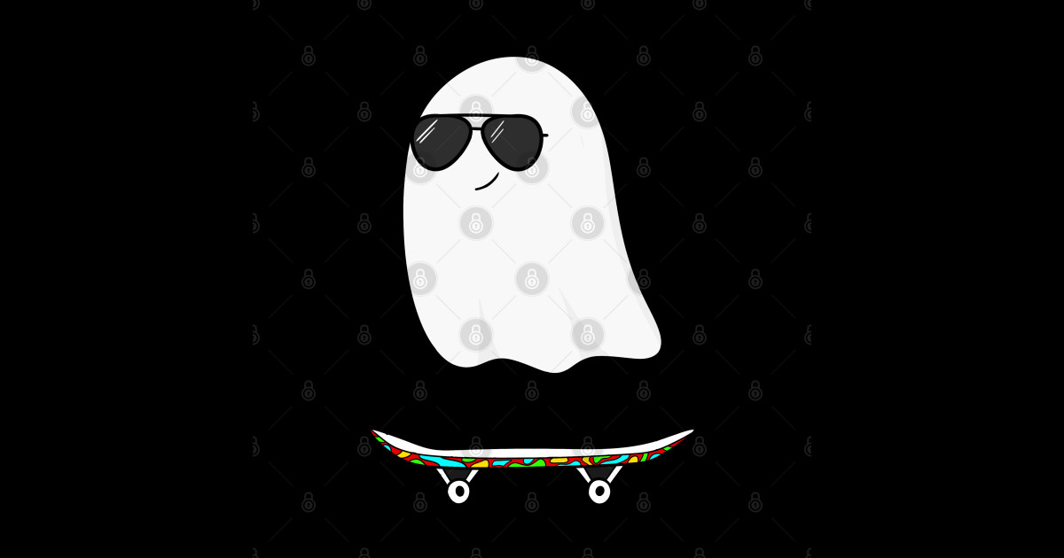 Skater Ghost - Skateboarding Ghost - Sticker | TeePublic