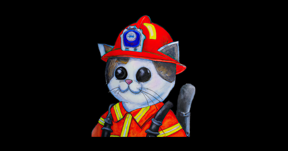 Cute Firefighter Cat - Cat Lover Gifts - Sticker | TeePublic