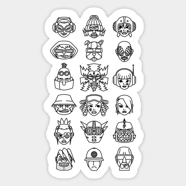 Jet Set Radio Cast (black) - Jetsetradio - Sticker | TeePublic