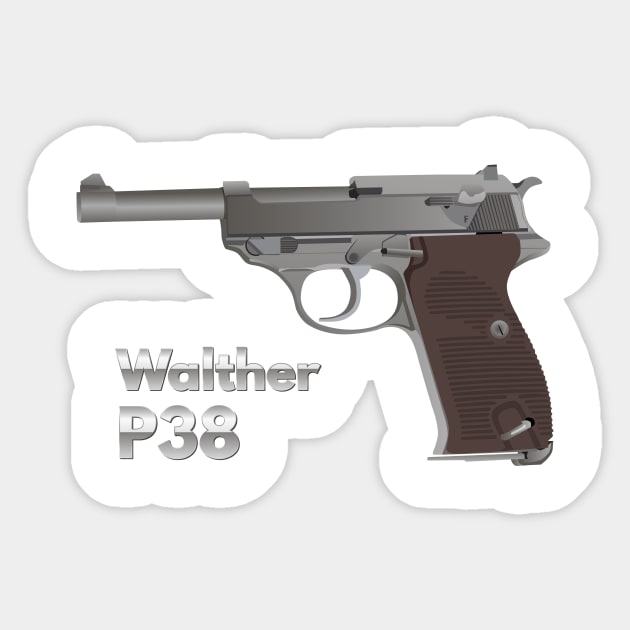 German WW2 Pistol - Pistol - Sticker | TeePublic