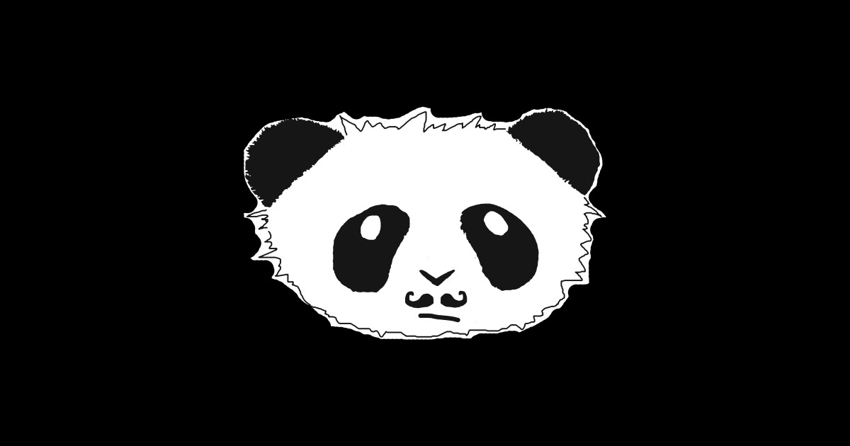 Panda Face with Mustache - Panda - T-Shirt | TeePublic
