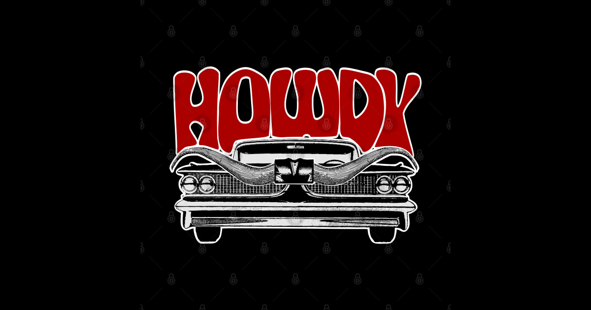 Howdy Bull Horns Cowboy Classic Car - Howdy - Sticker | TeePublic